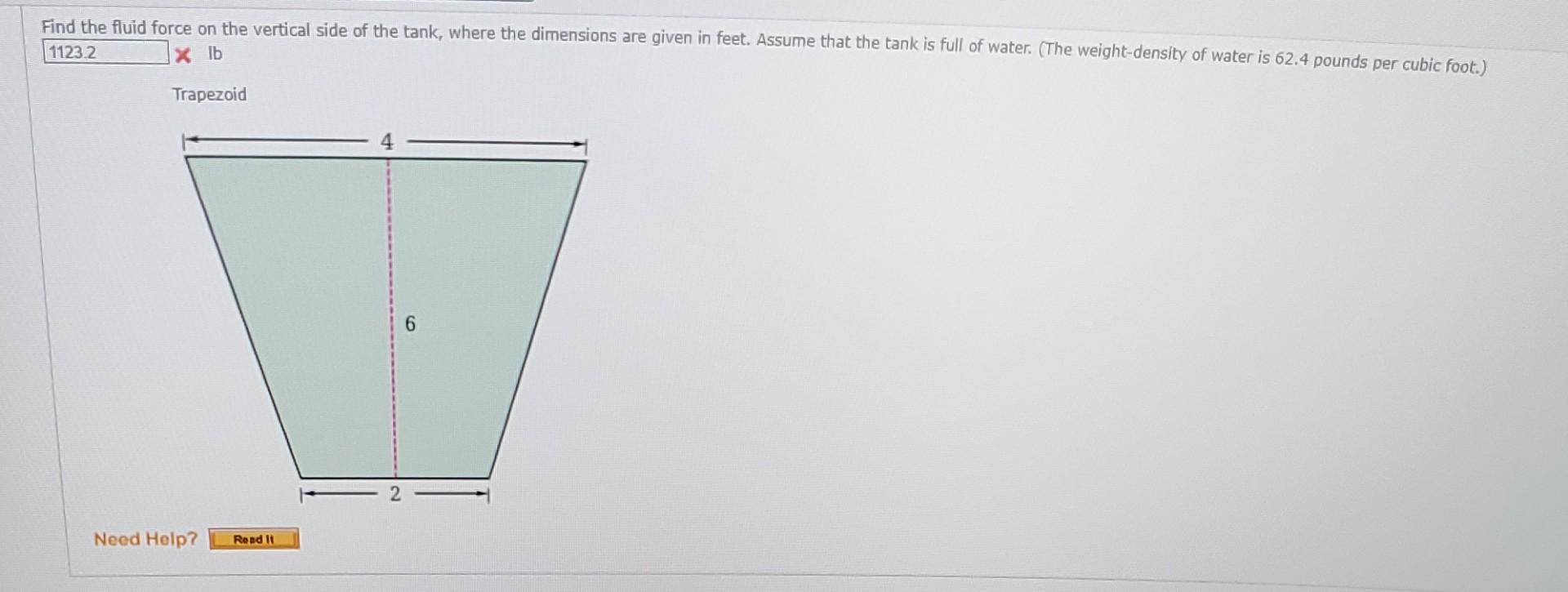 Solved Find the fluid force on the vertical side of the | Chegg.com