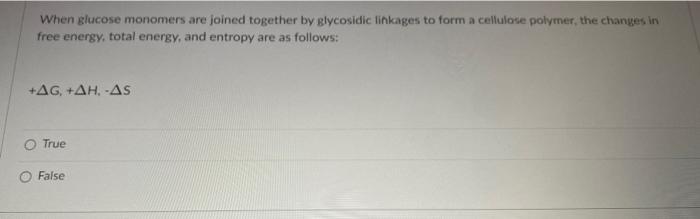Solved When glucose monomers are joined together by | Chegg.com