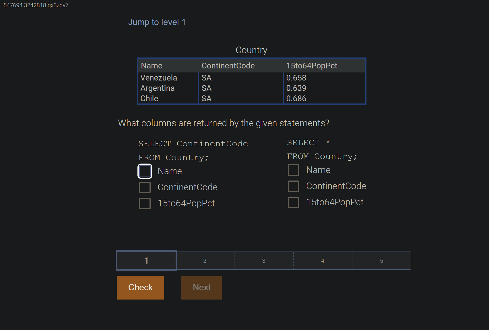 Solved Jump to level 1CountryWhat columns are returned by | Chegg.com