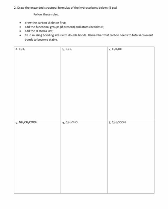 Solved 2. Draw the expanded structural formulas of the | Chegg.com