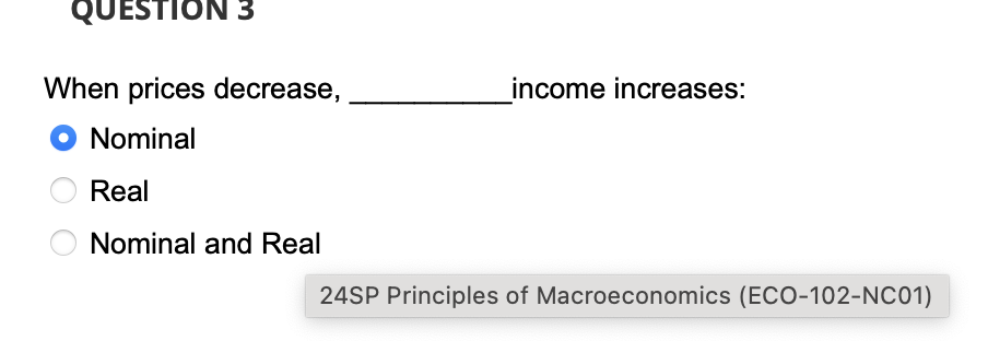 Solved When prices decrease,income | Chegg.com