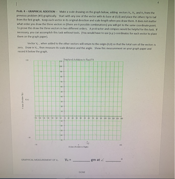 Prob. 4 - GRAPHICAL ADDITION - Make a scale drawing | Chegg.com