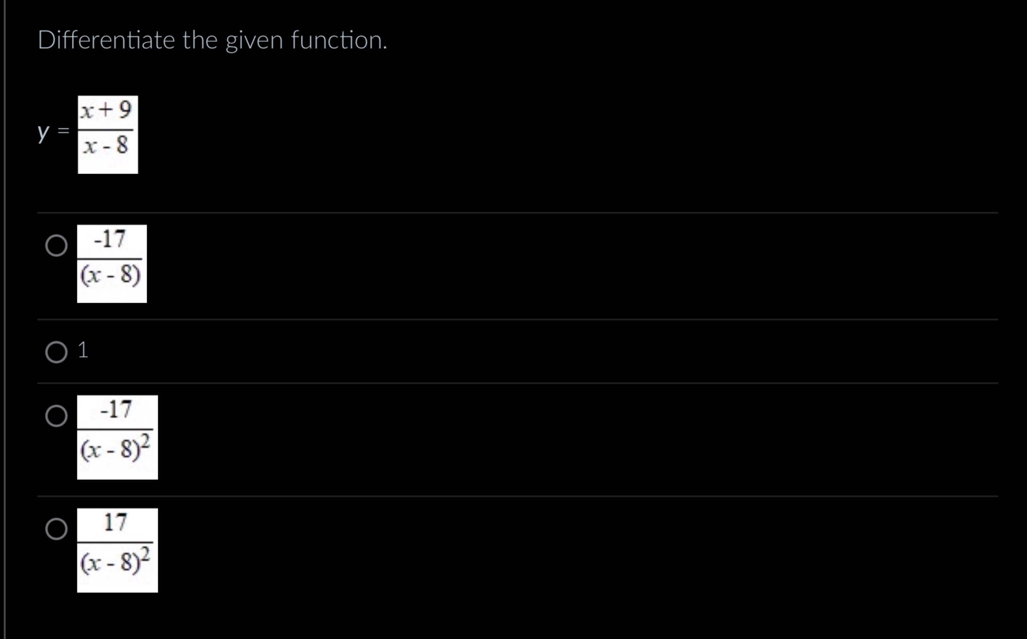 Solved Differentiate the given | Chegg.com