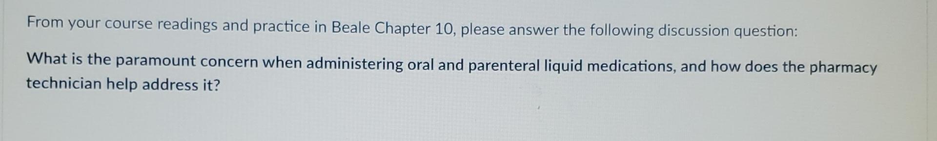 Solved From your course readings and practice in Beale | Chegg.com