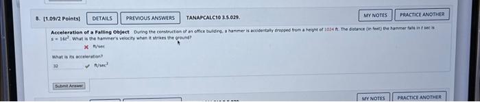 Solved Acceleration of a Falling Object: During the | Chegg.com