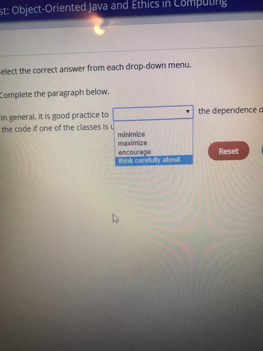 Solved Select The Correct Answer From Each Drop Down Menu