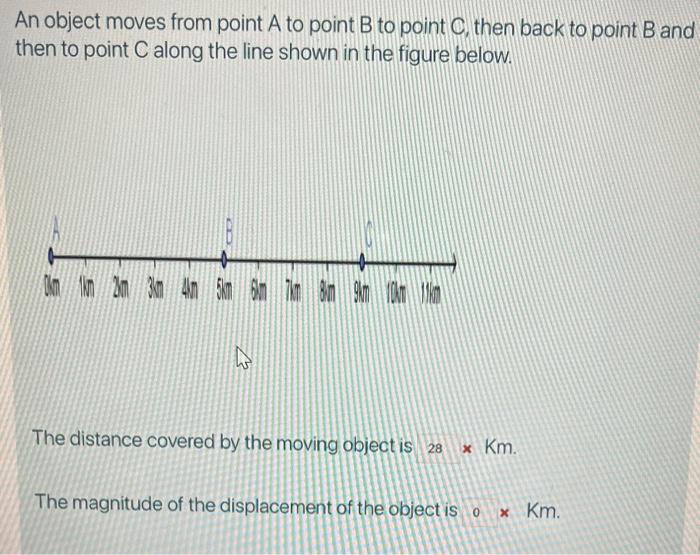 Solved An object moves from point A to point B to point C, | Chegg.com