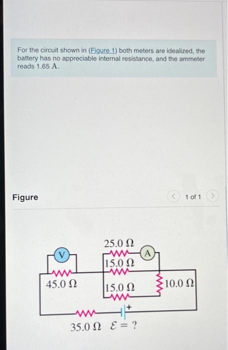 Solved For the circuit shown in (Figure 1) both meters are | Chegg.com