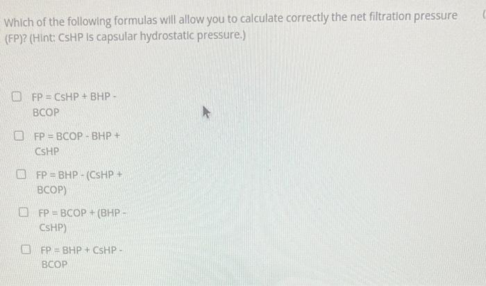 Solved Which of the following formulas will allow you to | Chegg.com
