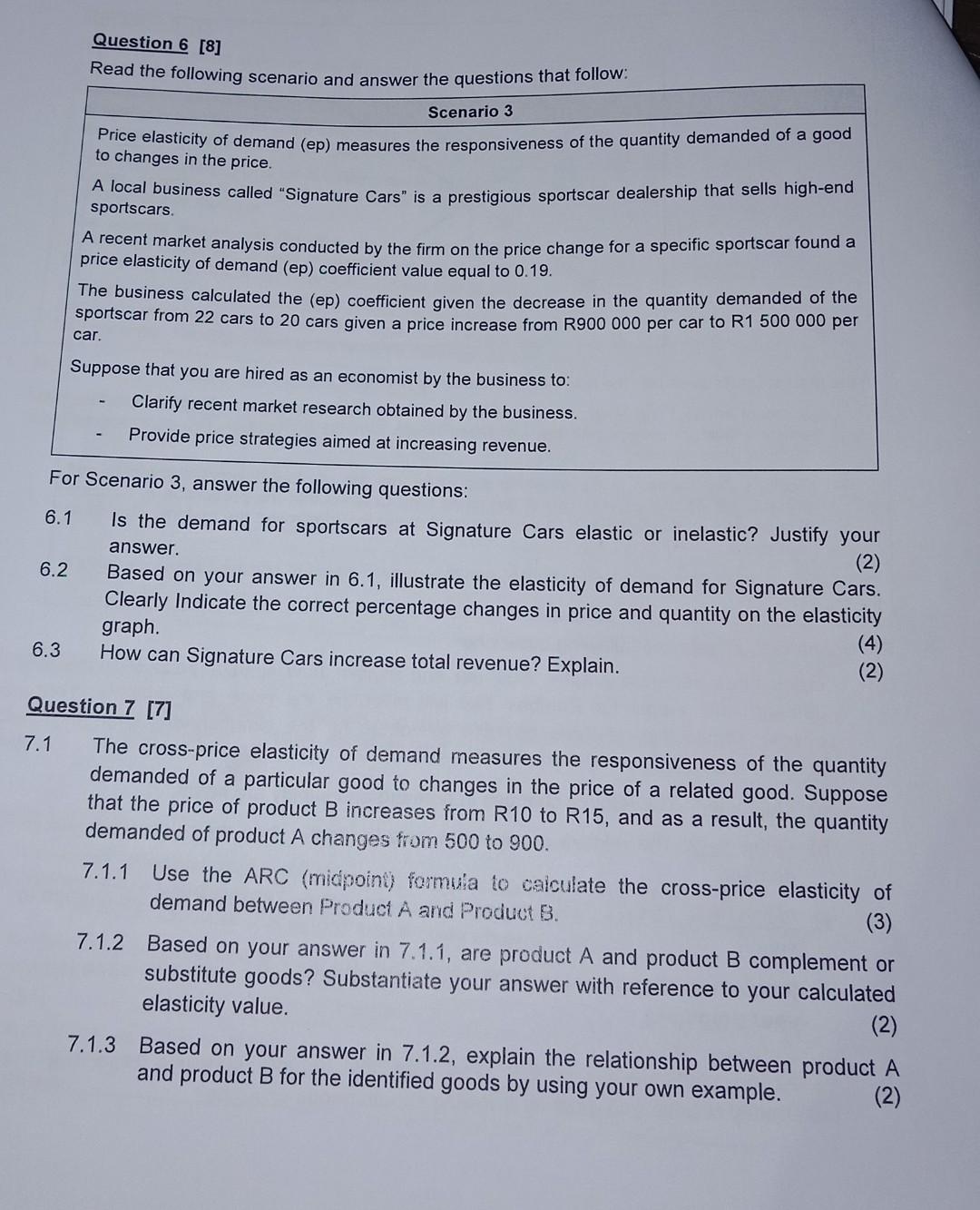 Solved Question 6 [8] Read the following scenario and answer | Chegg.com