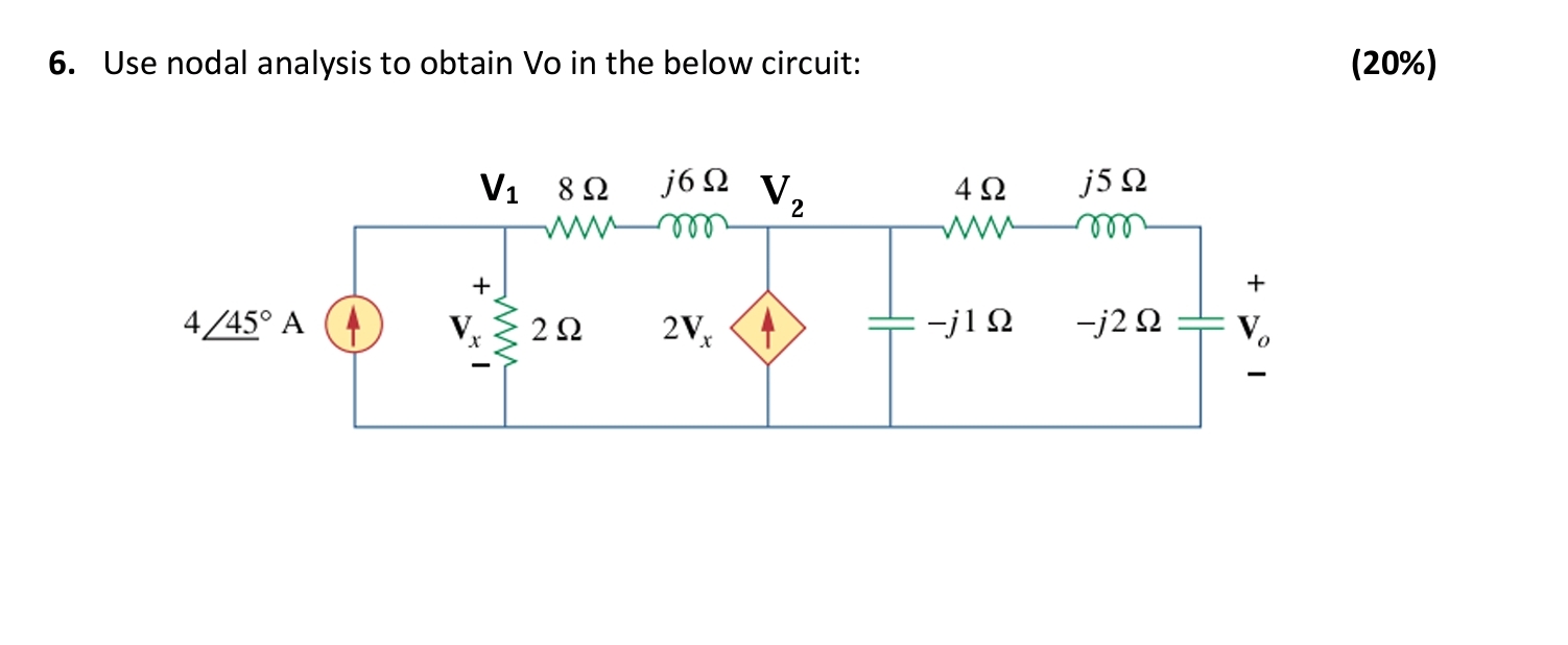 Solved by an EXPERT Use nodal analysis to obtain Vo in the below | Chegg.com