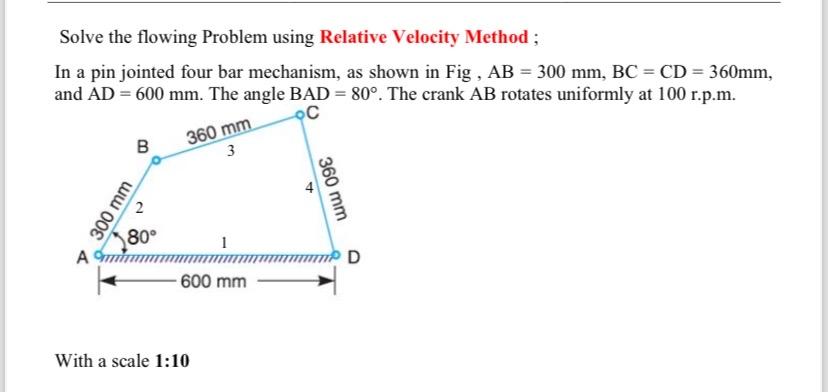 Solved Solve the flowing Problem using Relative Velocity | Chegg.com