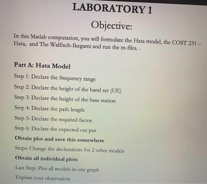 LABORATORY 1 Objective: In this Matlab computation, | Chegg.com