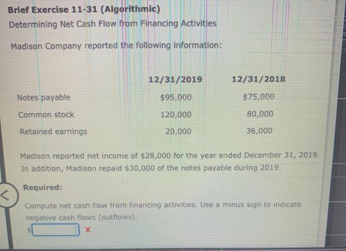 Solved Brief Exercise 11-30 (Algorithmic) Determining Net | Chegg.com