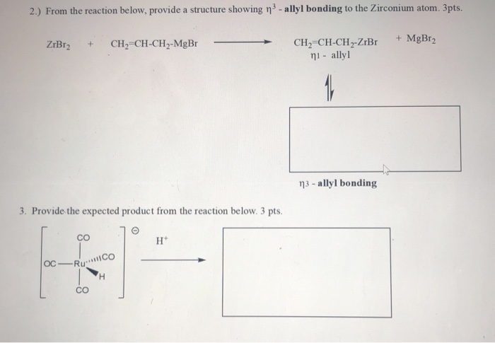 Solved 2.) From the reaction below, provide a structure | Chegg.com