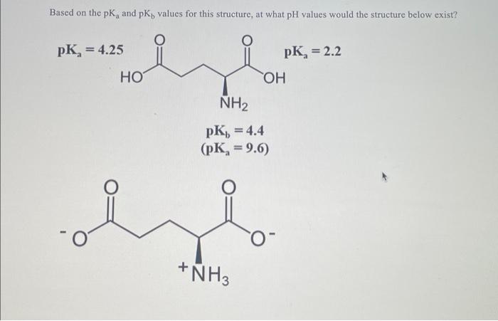 Solved Based on the pk, and pK), values for this structure, | Chegg.com