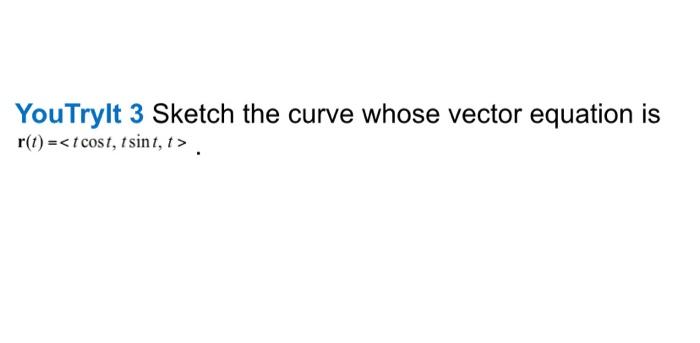 Solved You Trylt 3 Sketch the curve whose vector equation is | Chegg.com