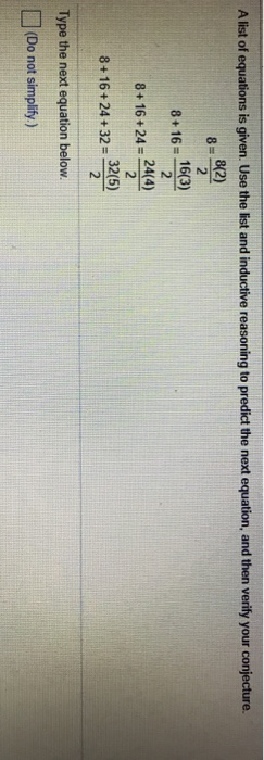 Solved Use inductive reasoning to predict the next term in | Chegg.com