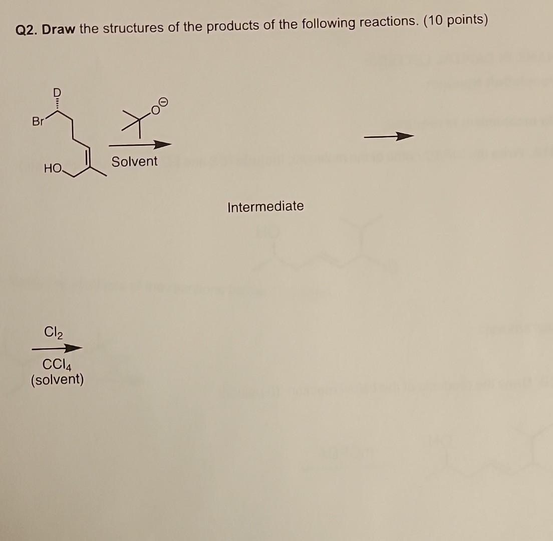 Solved Q2. Draw the structures of the products of the | Chegg.com