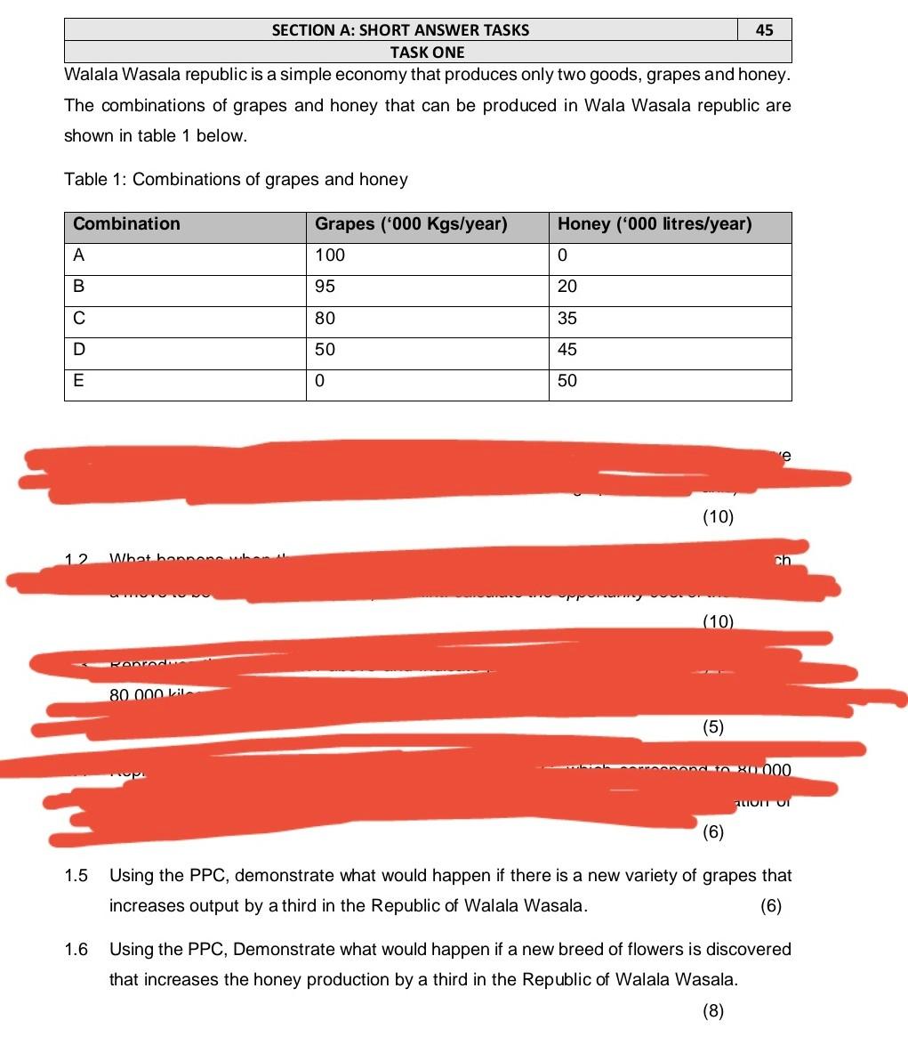 Solved \begin{tabular}{|c|c|} \hline SECTION A: SHORT ANSWER | Chegg.com