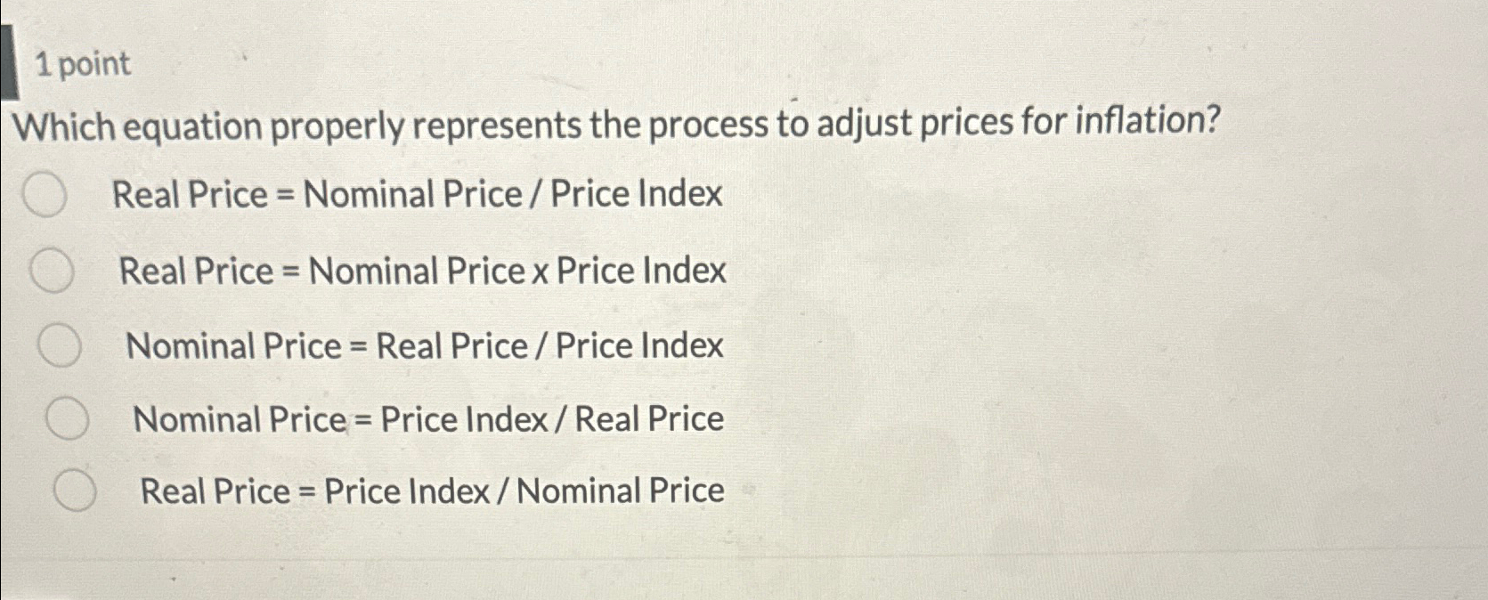 Solved 1 ﻿pointWhich equation properly represents the | Chegg.com