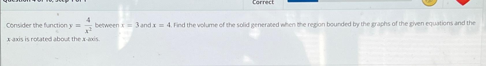 Solved Consider the function y=4x2 ﻿between x=3 ﻿and x=4. | Chegg.com