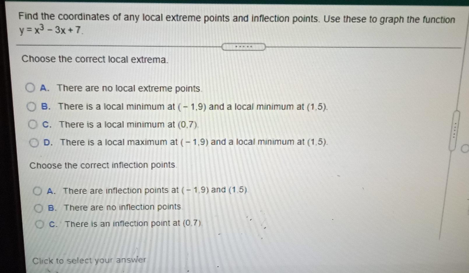 Solved Find the coordinates of any local extreme points and | Chegg.com