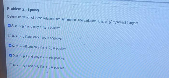 Solved Determine Which Of These Relations Are Symmetric The