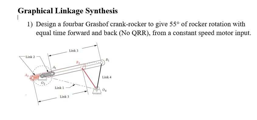 Graphical Linkage SynthesisDesign a fourbar Grashof | Chegg.com