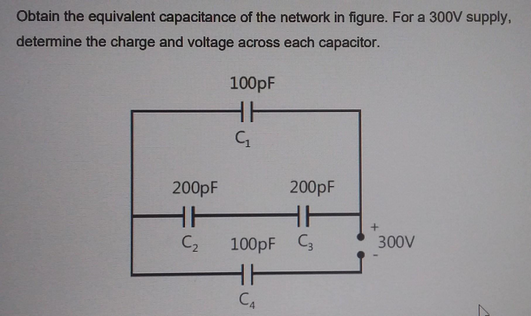 Solved Obtain the equivalent capacitance of the network in | Chegg.com