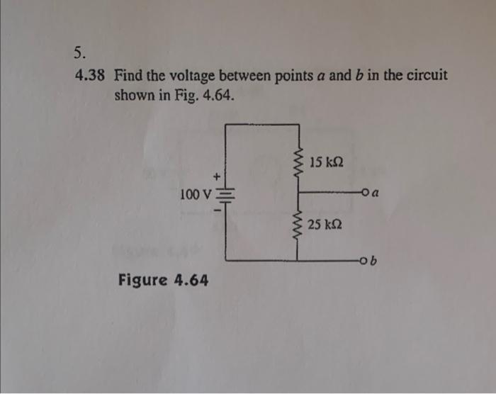 Solved 4.38 Find the voltage between points a and b in the | Chegg.com
