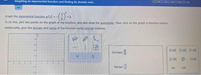 Solved Graph the exponential function g(x)=−(31)x+3 To do | Chegg.com