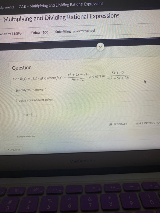 Solved signments 7.1B - Multiplying and Dividing Rational | Chegg.com