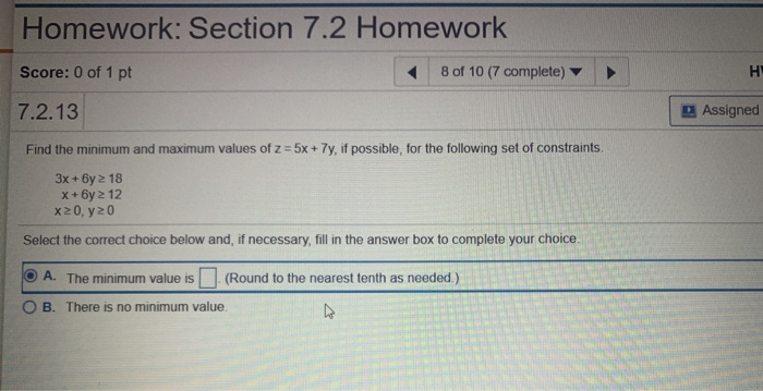 Solved Homework Section 7 2 Homework Score 0 Of 1 Pt 8 Of