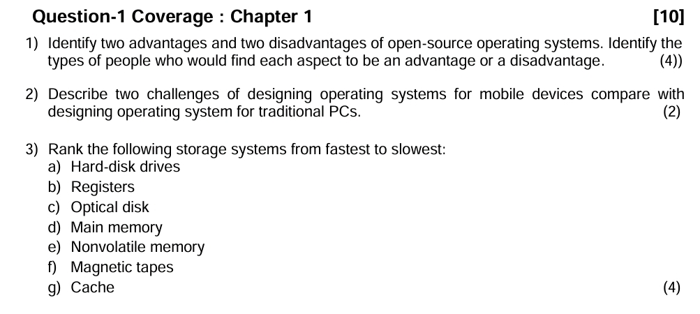 Solved Question-1 ﻿Coverage : Chapter 1[10]Identify two | Chegg.com