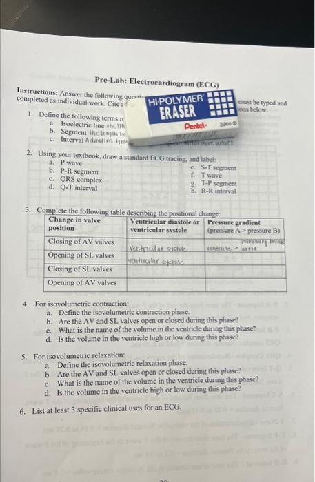 Solved 2. Using your textbook, draw a standard ECG tracing, | Chegg.com