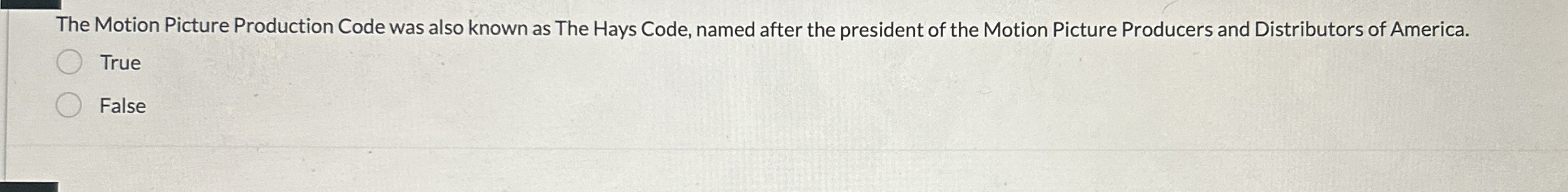 Solved 2 ﻿pointsThe Motion Picture Production Code was also | Chegg.com