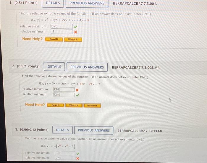 Solved Find the relative extreme values of the function. (If | Chegg.com
