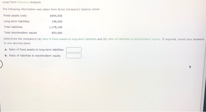 Solved Long Term Solvency Analysis The Following Information Chegg solved-long-term-solvency-analysis-the-following-information-chegg