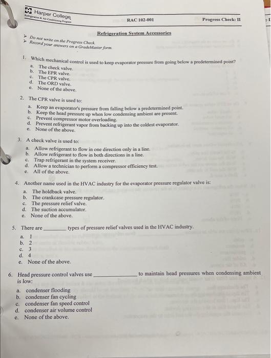 Solved Wra Harper College. RAC 102-601 Progress Checks II | Chegg.com