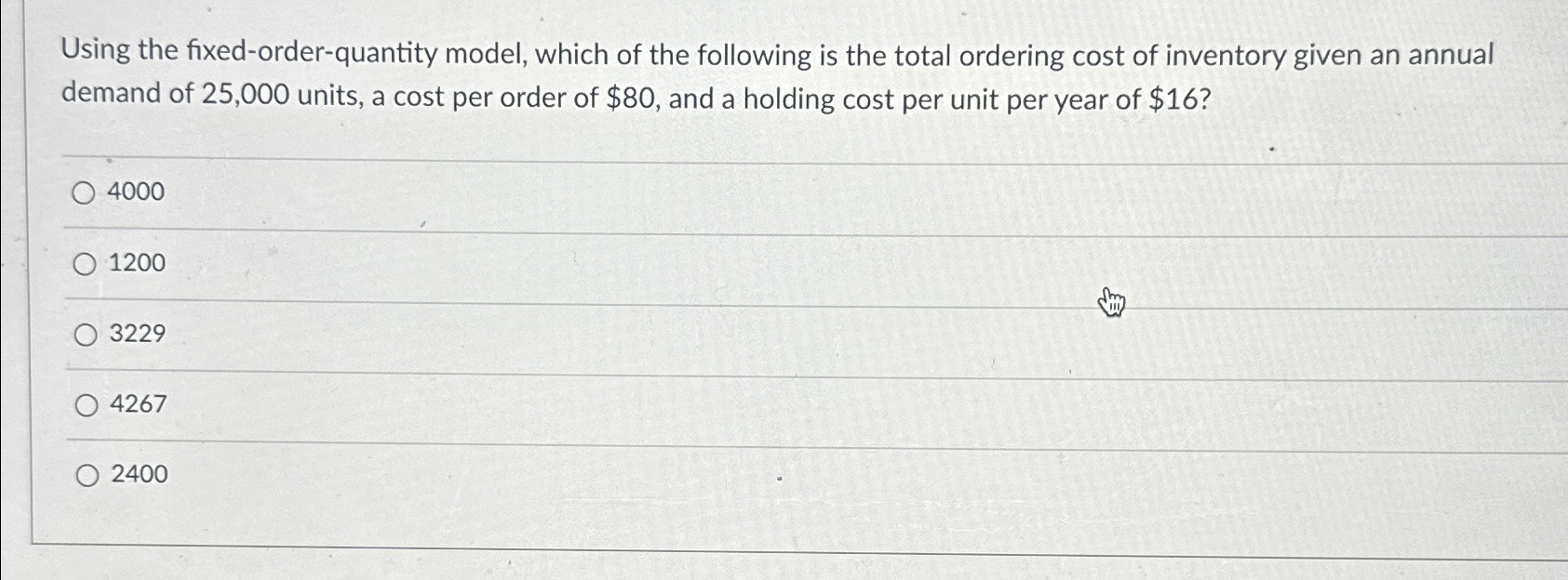 Solved Using the fixed-order-quantity model, which of the | Chegg.com