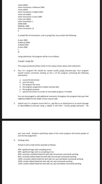 Solved CSC331: Data Structures - BMCC Fall 2021 Professor | Chegg.com