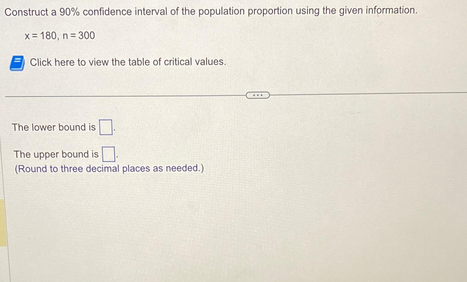 Solved Construct a 90% ﻿confidence interval of the | Chegg.com