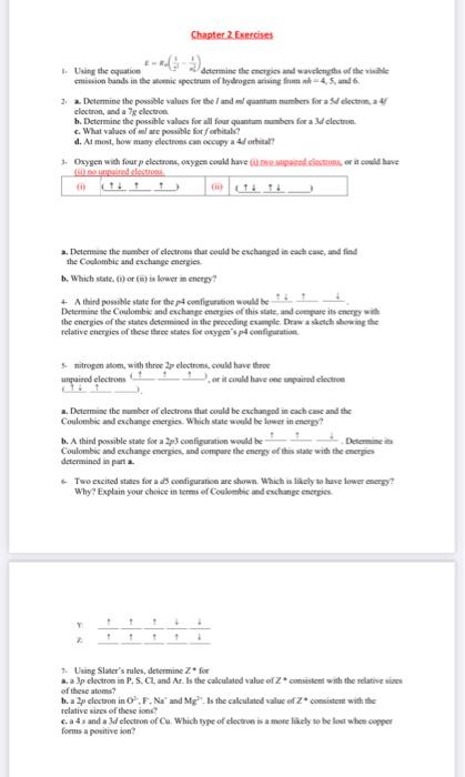 Solved Chapter 2 Exercises 1. Using the equation determine | Chegg.com