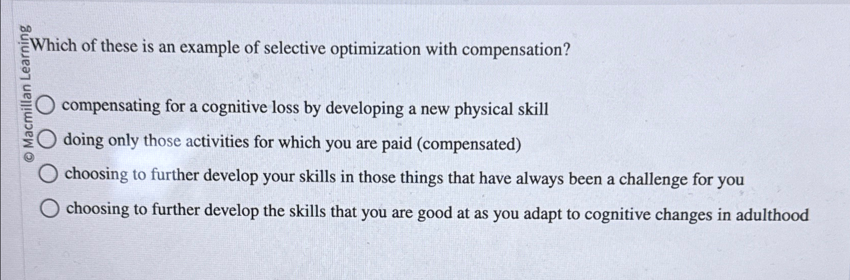 Solved compensating for a cognitive loss by developing a new | Chegg.com