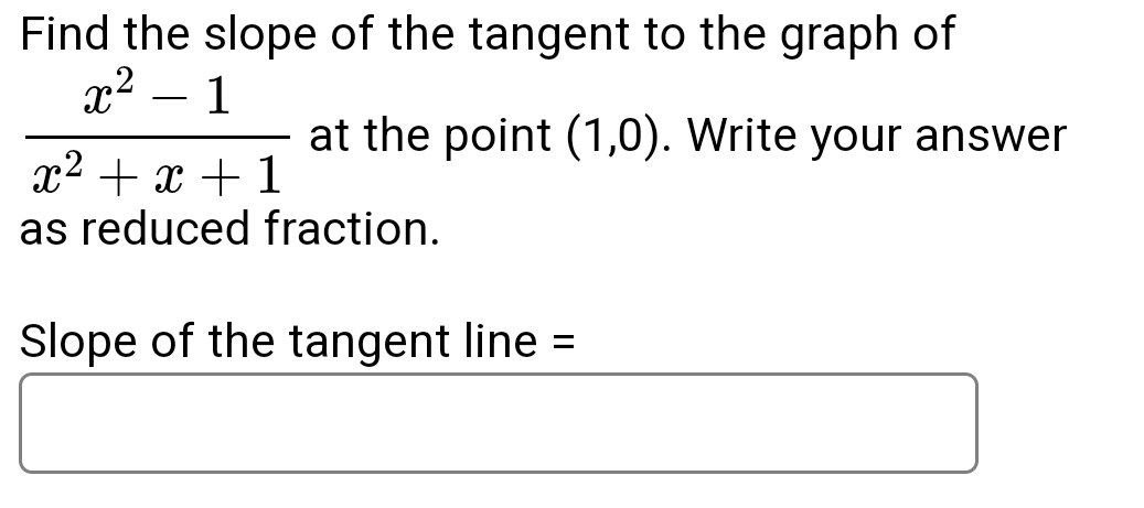 Solved Find the slope of the tangent to the graph of | Chegg.com