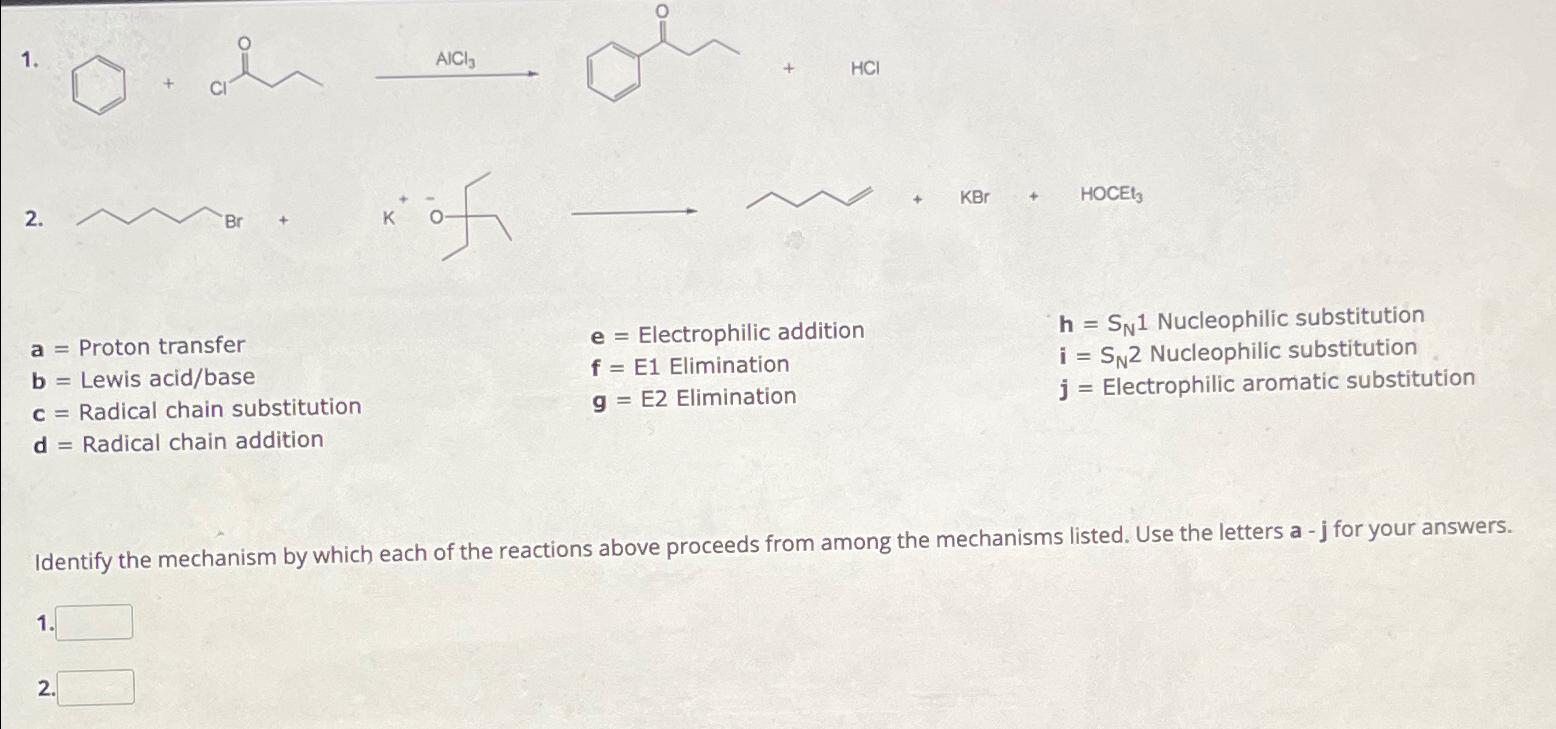 Solved +HCla= ﻿Proton transfere = ﻿Electrophilic | Chegg.com