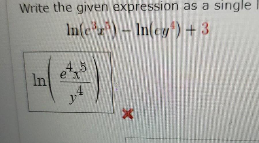 Solved Write the given expression as a single In ef -- | Chegg.com
