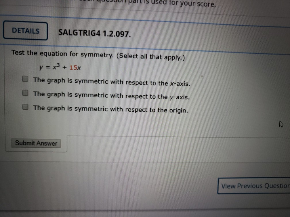 Solved Paris for your score. DETAILS SALGTRIG4 1.2.097. Test | Chegg.com