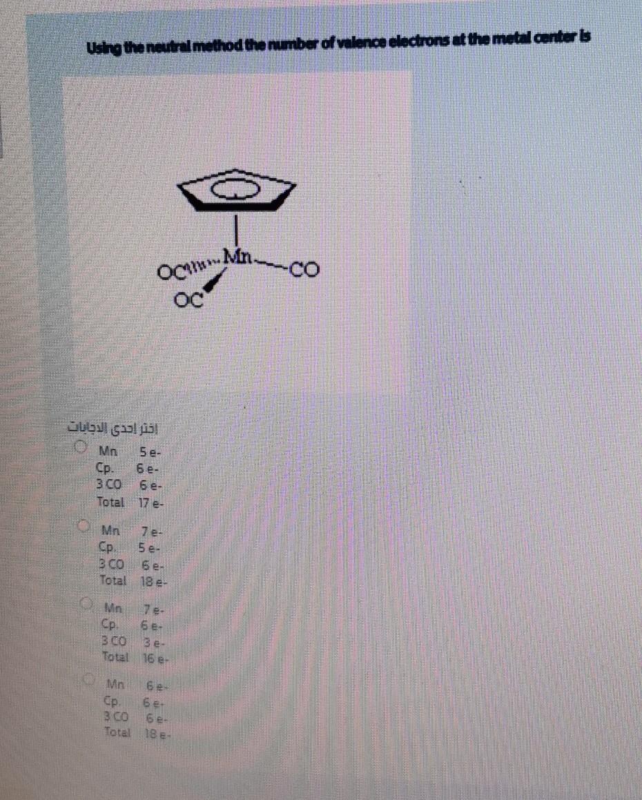 Solved Using the neutral method the number of valence | Chegg.com